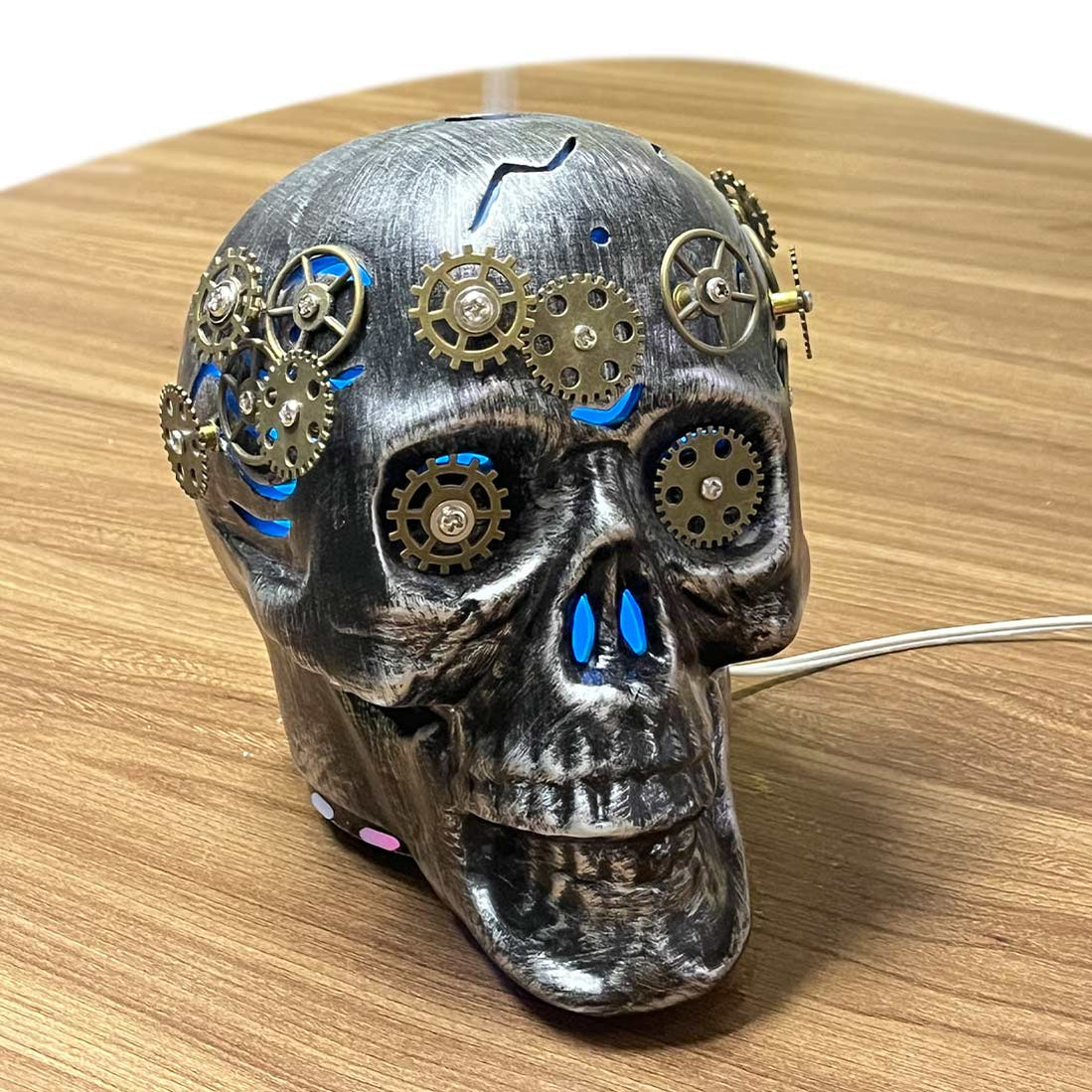 Steampunk Skull Essential Oil Diffuser with LED Night Light - EngineDIY