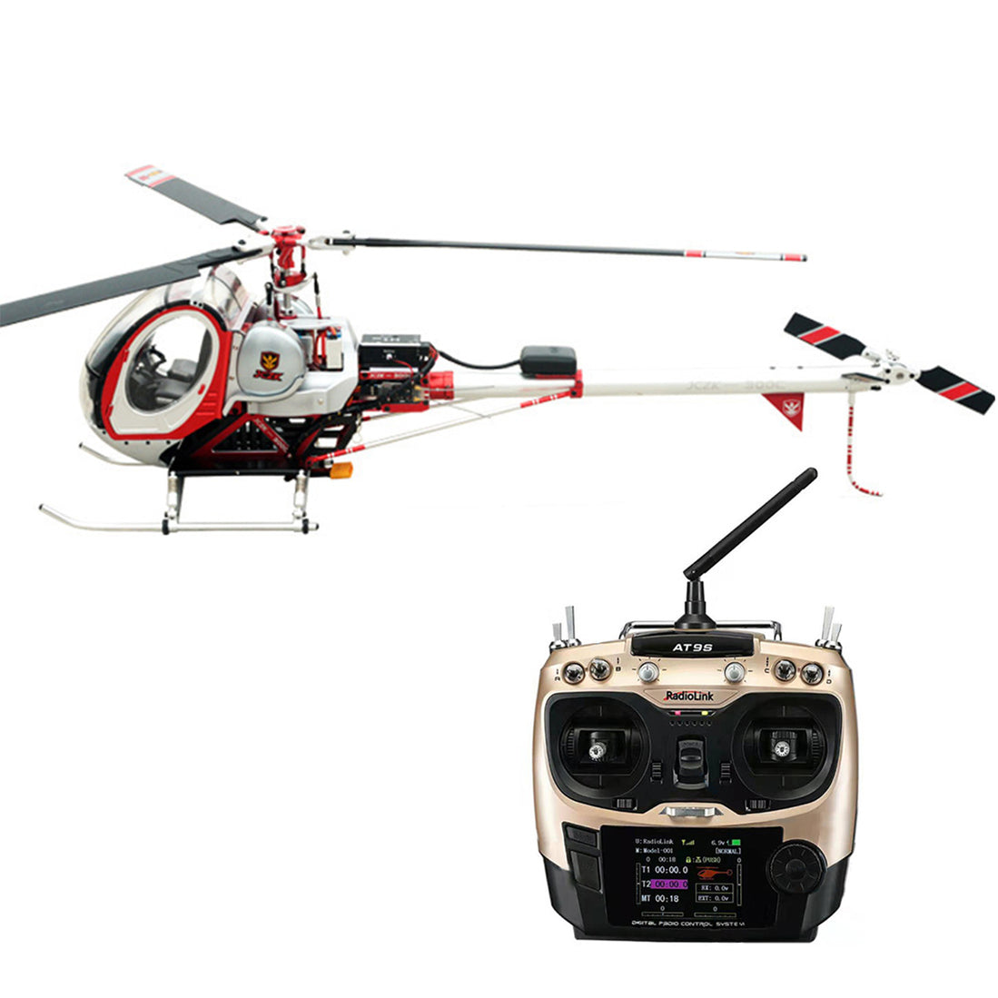 JCZK 300C PRO 2.4G 12CH Flybarless RC Helicopter Model with H1 Smart F ...