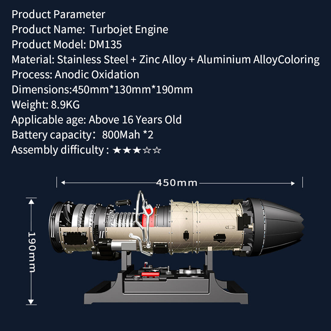 TECHING Working Turbofan Engine Model Kit | Build Your Own Turbofan ...