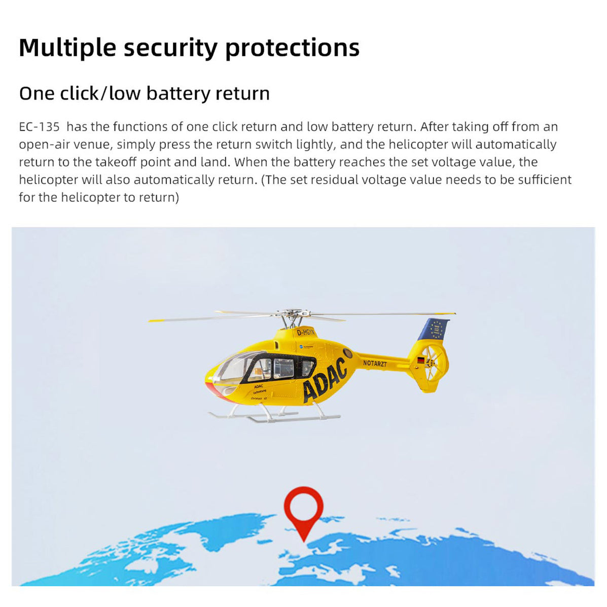 FLYWING EC135 470 Class RC Helicopter ADAC 6CH 2.4G - EngineDIY