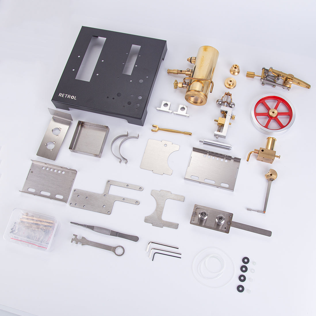 RETROL Full Metal Beam Engine Steam Engine Model Kit with Horizontal B ...