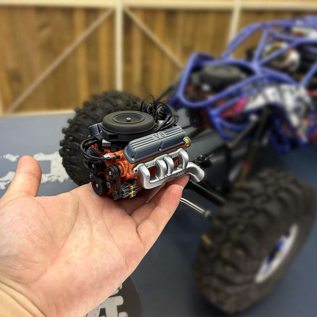 1/10 Mini V8 Engine Simulation Engine Model RC Climbing Vehicle Orname ...