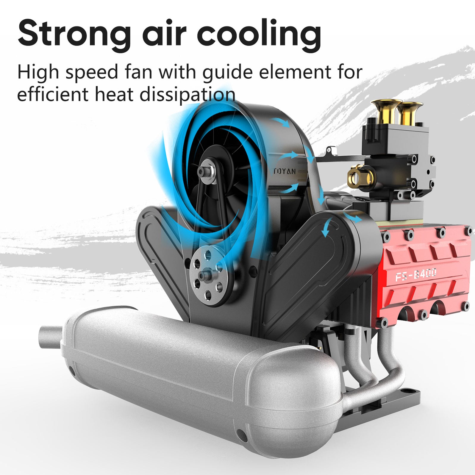 TOYAN FS-B400 14cc Boxer Engine Horizontal Opposed Nitro Engine Model ...