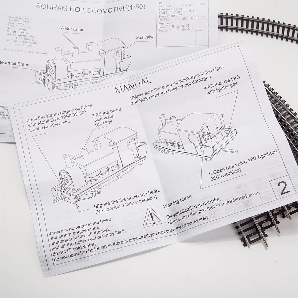 1/50 HO Scale Live Steam Locomotive Model with Oscillating Steam Engin ...