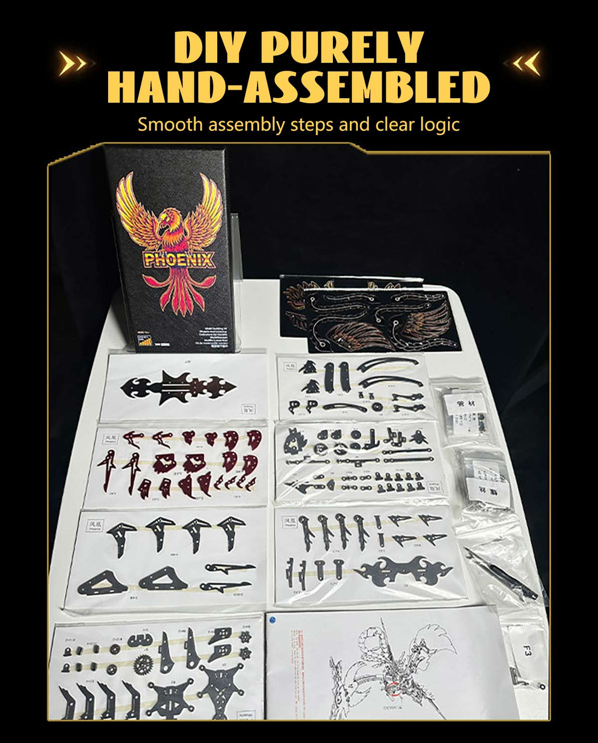 3D Metal Mechanical Phoenix Assembly Model Kit with Mechanical Transmi ...