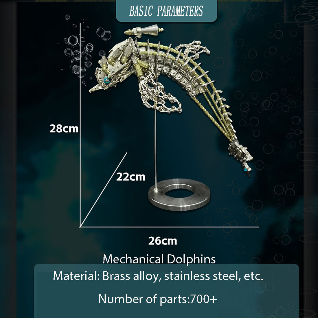3D DIY Mechanical Dolphin Steampunk Metal Assembly Model Bionic Oceani ...