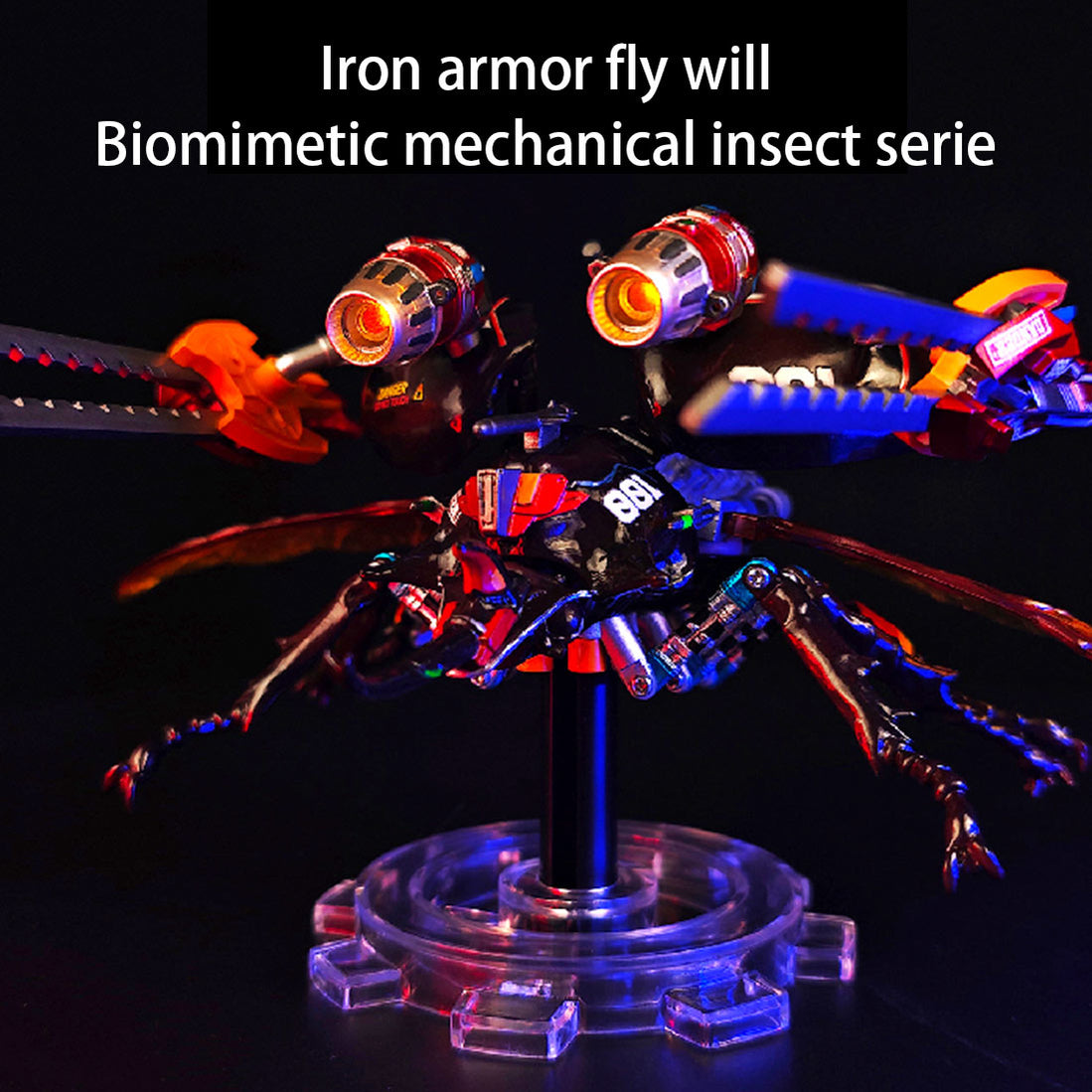 3D Mechanical Bionic Beetle Assembly Model Kit with LED Lighting Eight ...