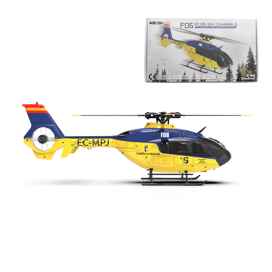 YU XIANG EC-135 RC Helicopter 1/36 2.4G 6CH Direct Drive Brushless 3D ...