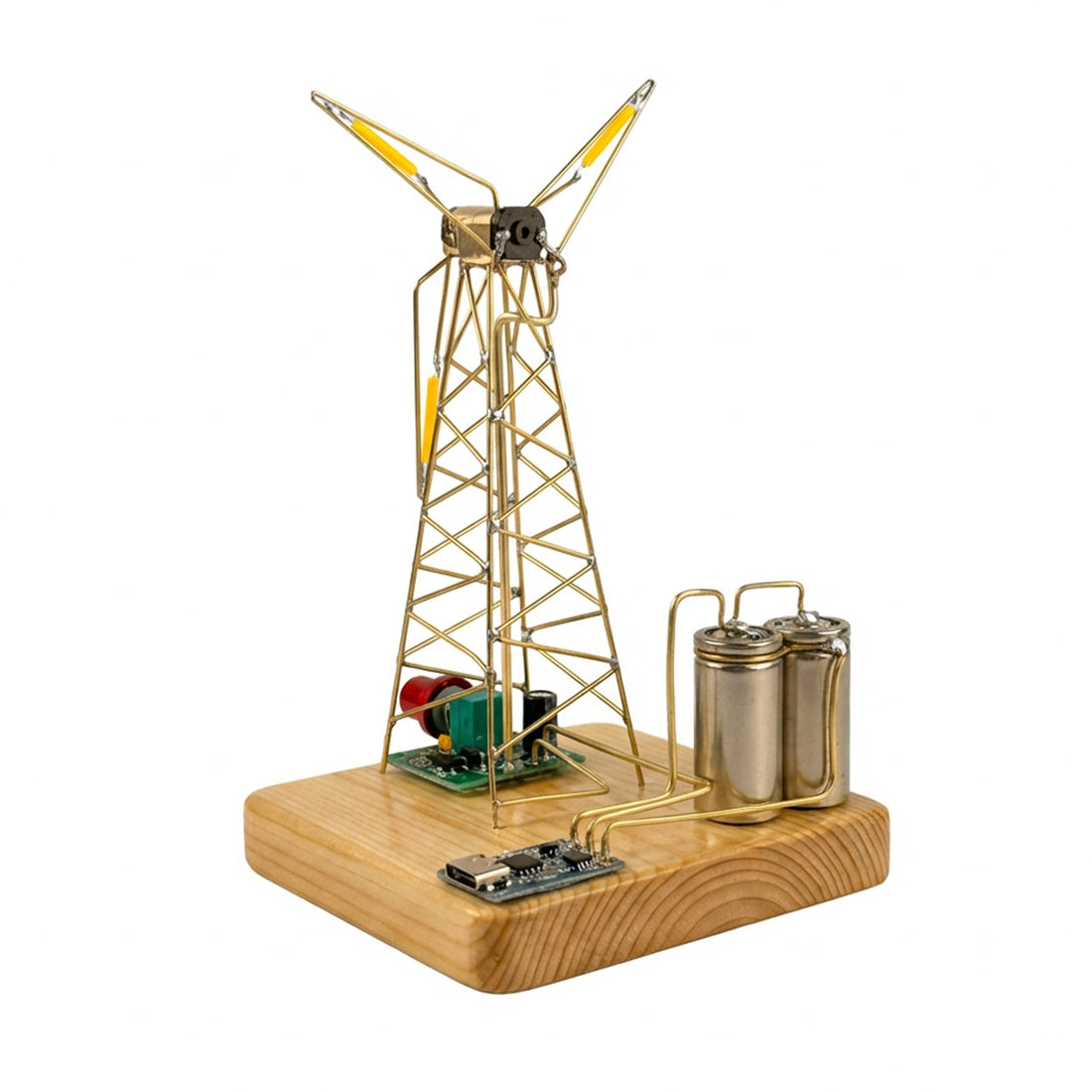 DIY Metal Industrial-Style Windmill Lamp Model Kit - Rotatable Creativ ...