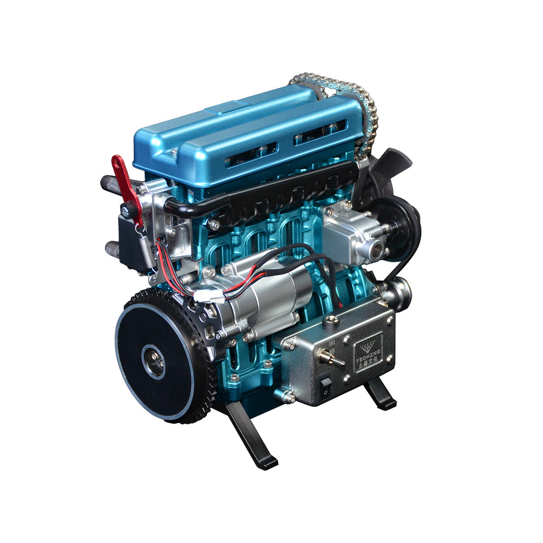 V4 Car Engine Assembly Kit Full Metal 4 Cylinder Engine Building Kit ...