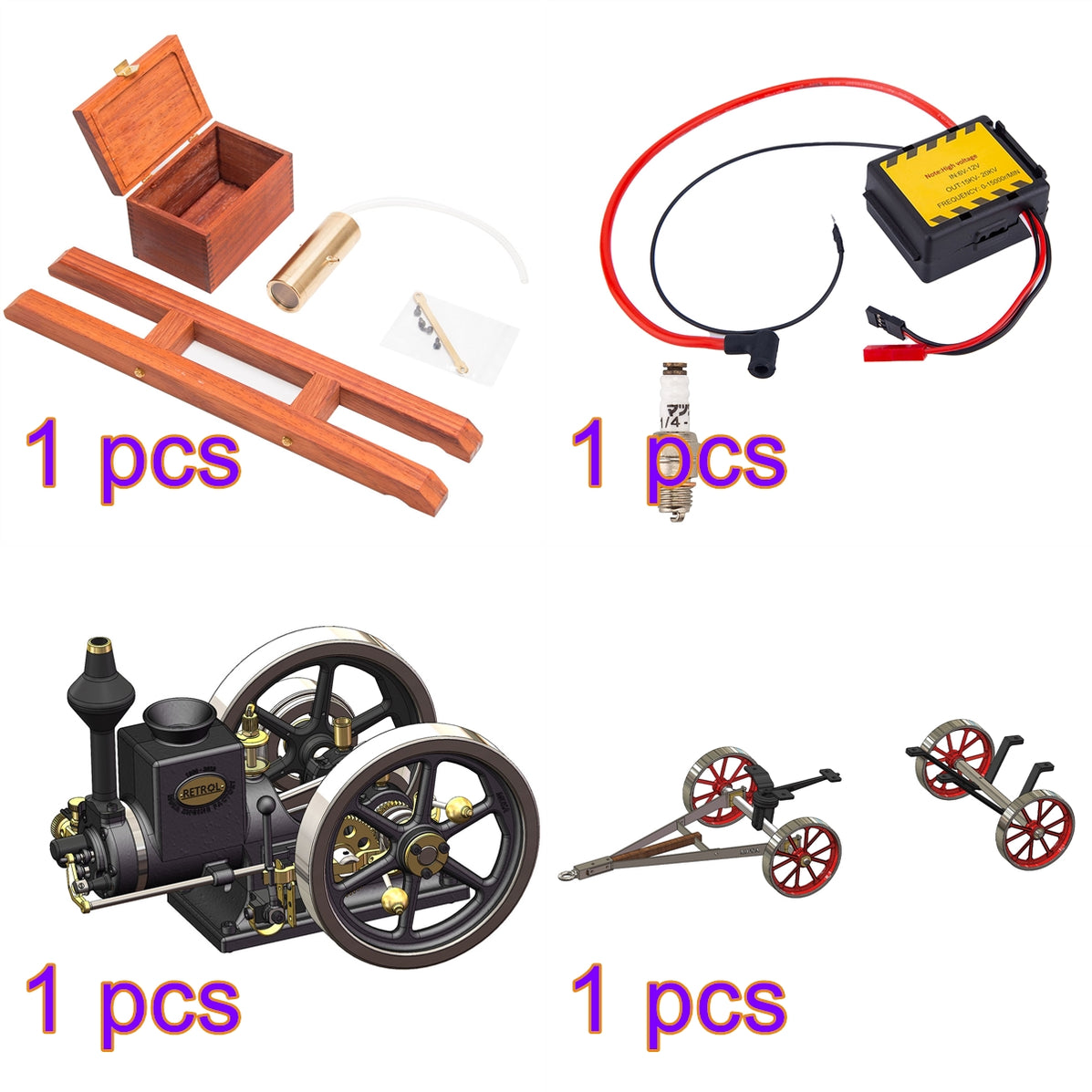 RETROL HM-01 Hit and Miss Stationary Engine Full Set with Transport Ca ...