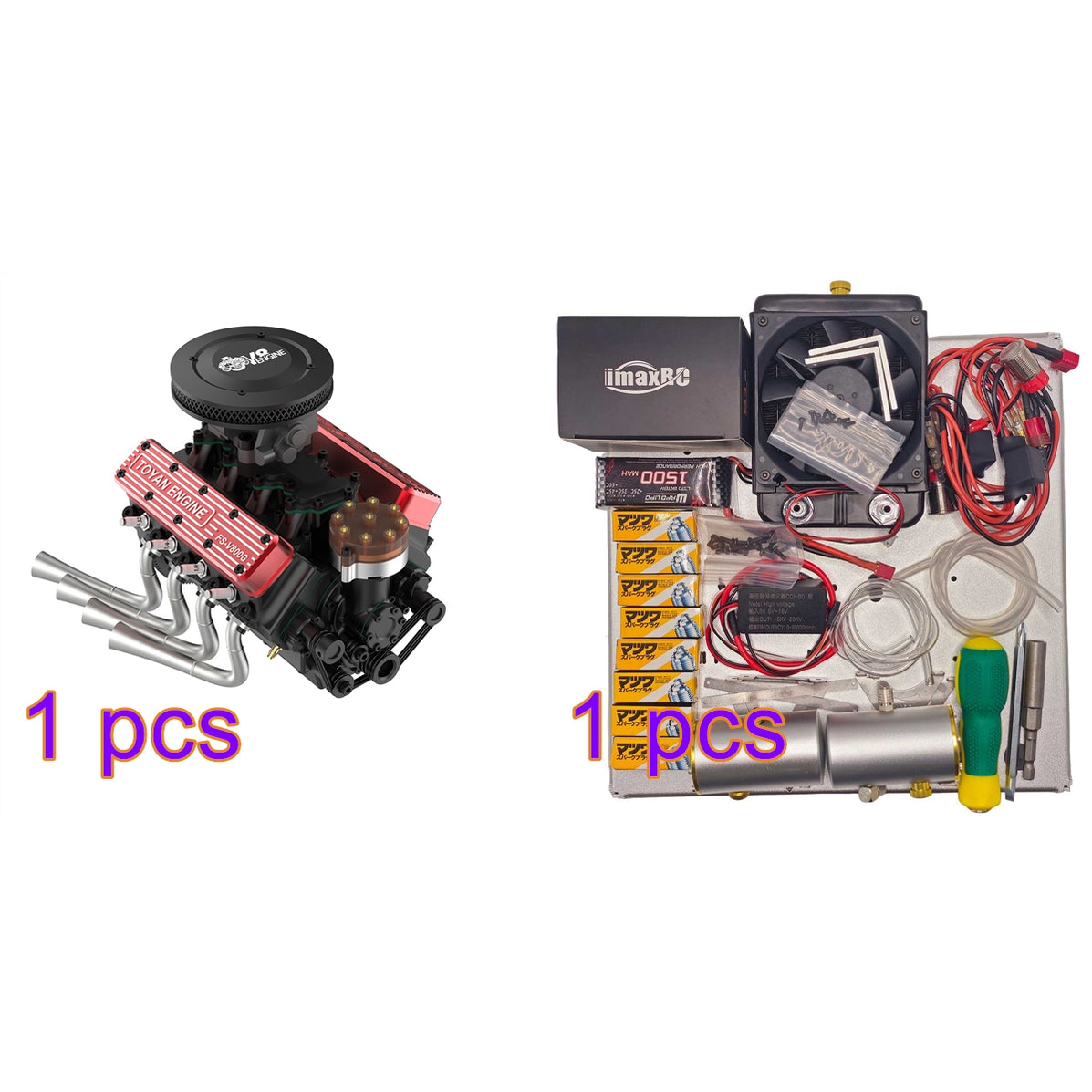 TOYAN FS-V800WGPC V8 Engine With Starter Kit, Stand and Accessories-On ...