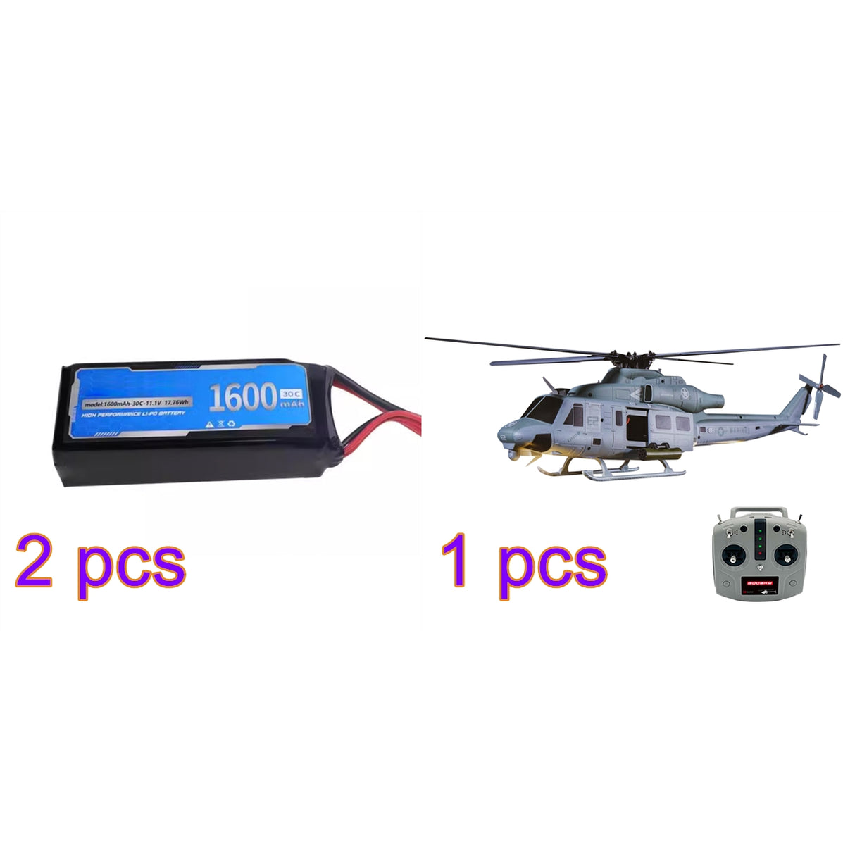 GOOSKY E2 UH-1Y 2.4G 6CH Dual Brushless Direct Drive RC Rescue Simulat ...