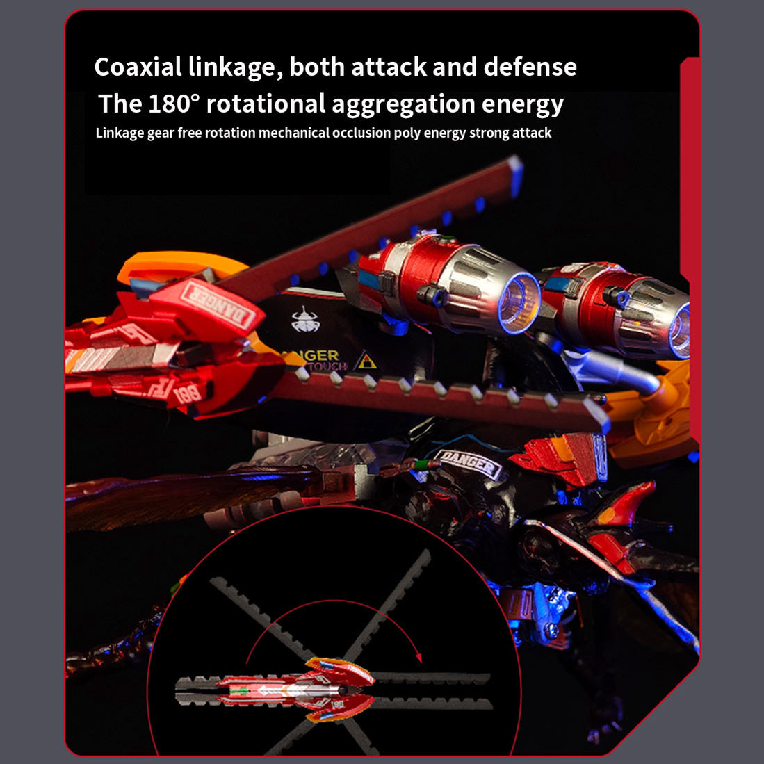 3D Mechanical Bionic Beetle Assembly Model Kit with LED Lighting Eight ...