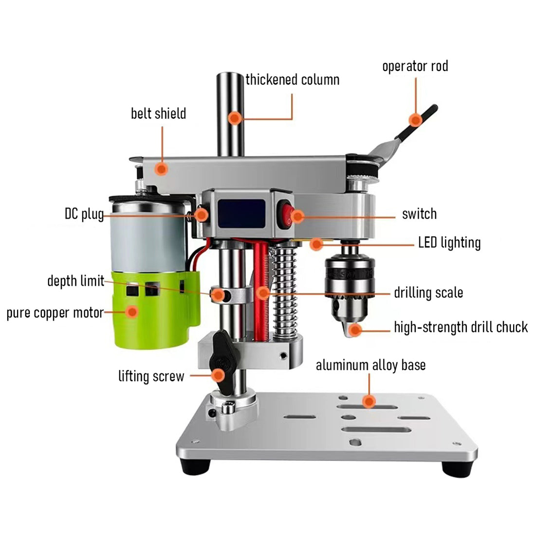 Mini Desktop Variable Speed Drill Press Precision Drilling Machine ...