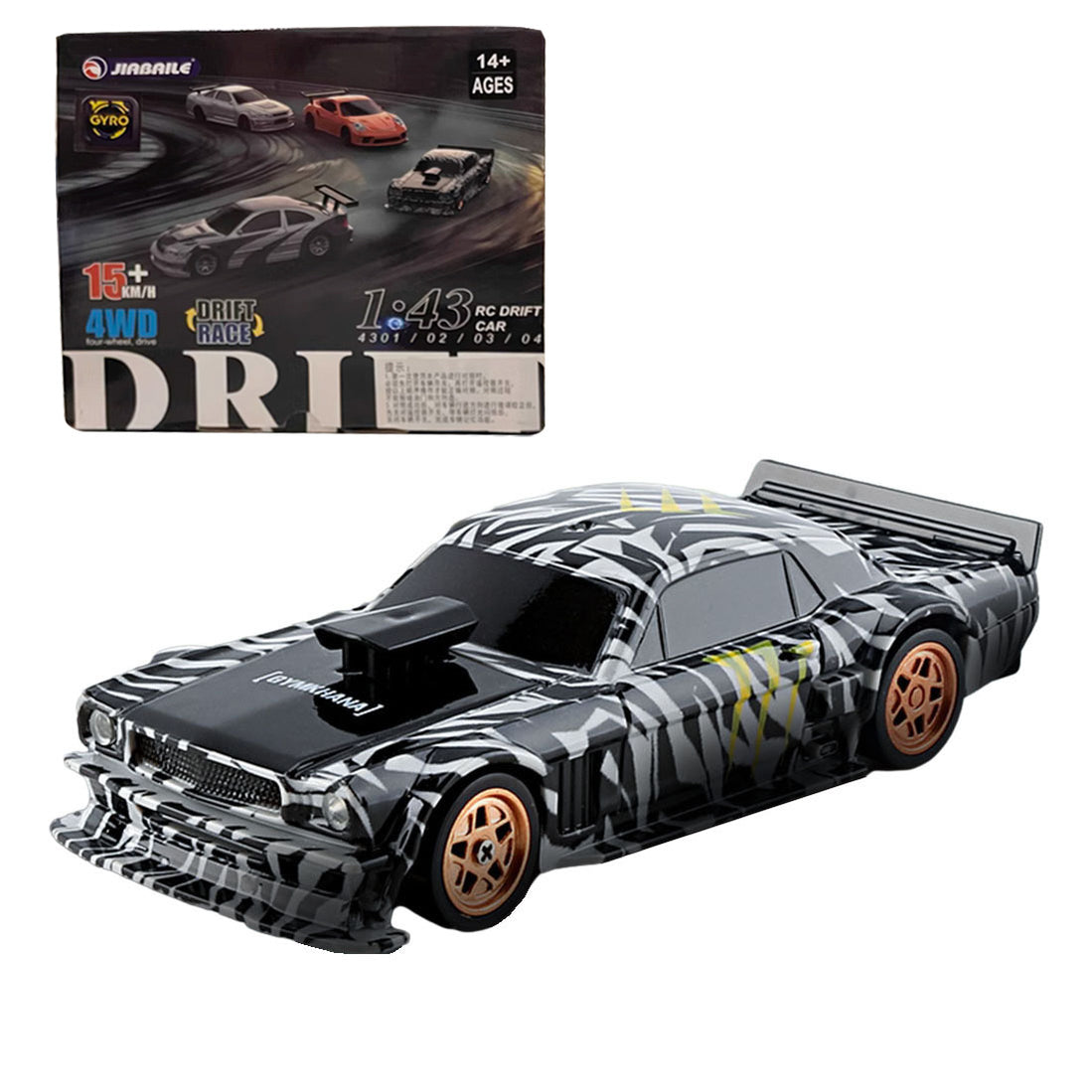 1/43 Scale 2.4G 4WD Full-proportion RC Electric Mini Racing Drift Car ...