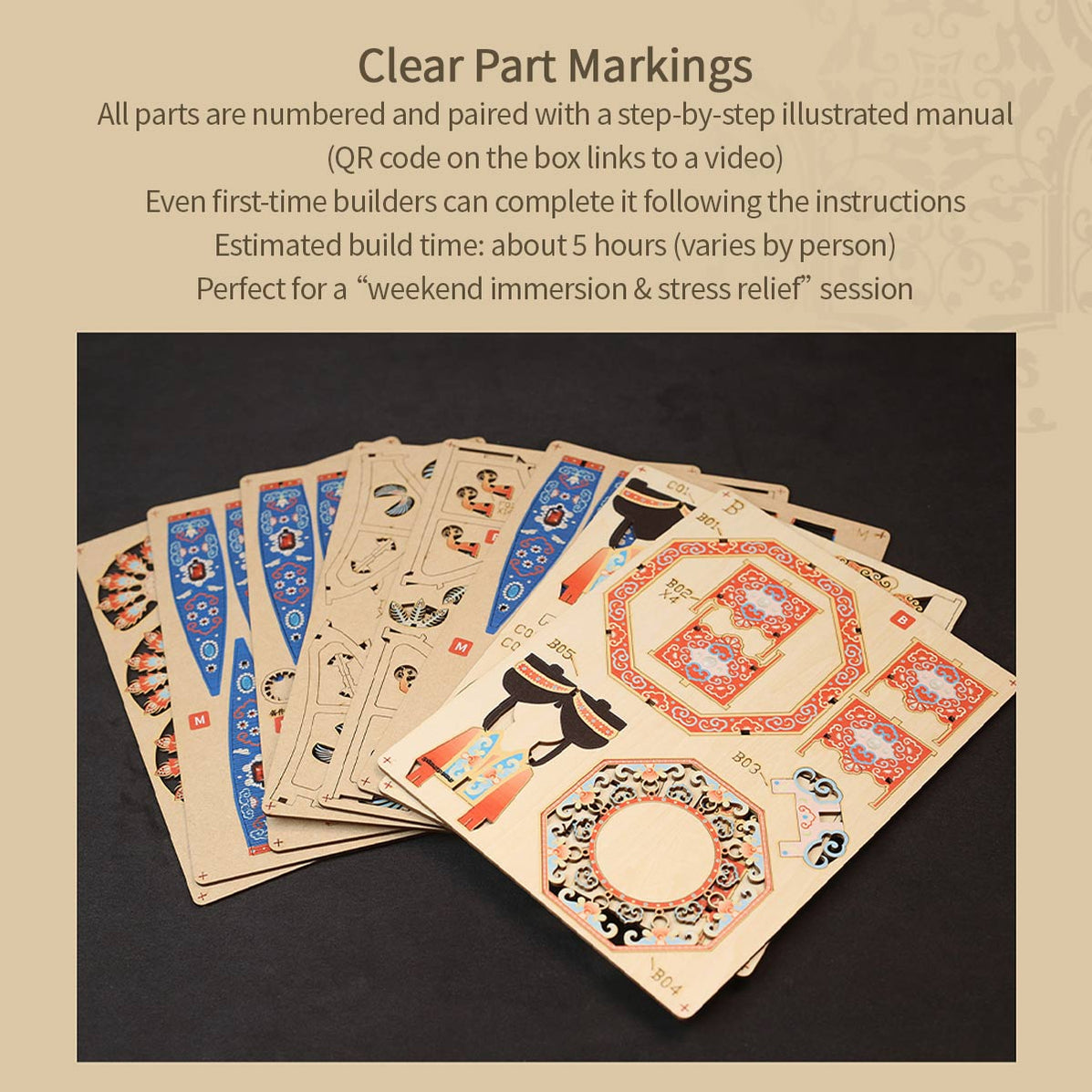 Wooden DIY Phoenix Crown Music Box Model Kit - Christmas Desk Decor ...