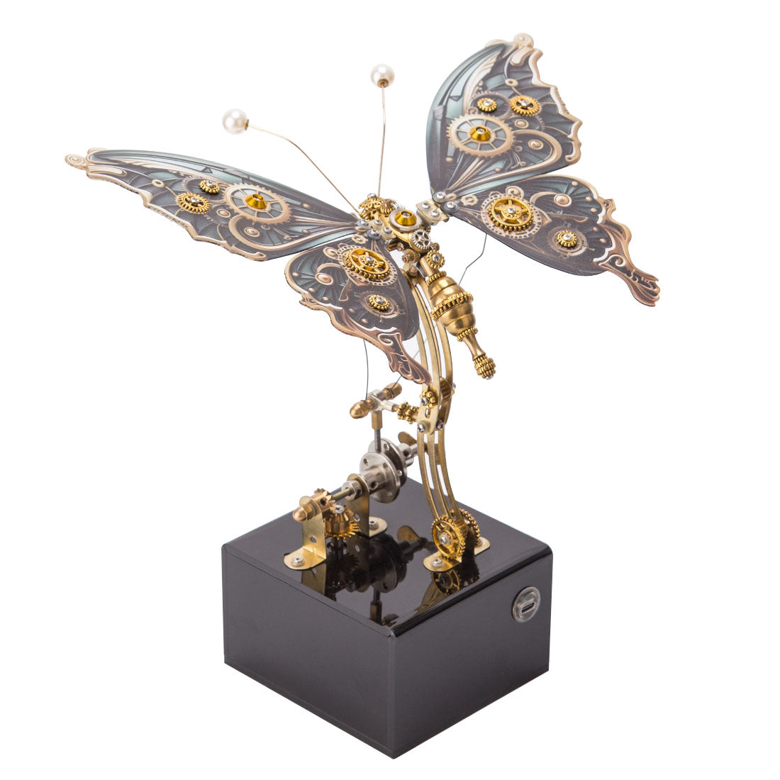 Mechanical 3D DIY Butterfly Metal Model Building Kits with Music Box ...