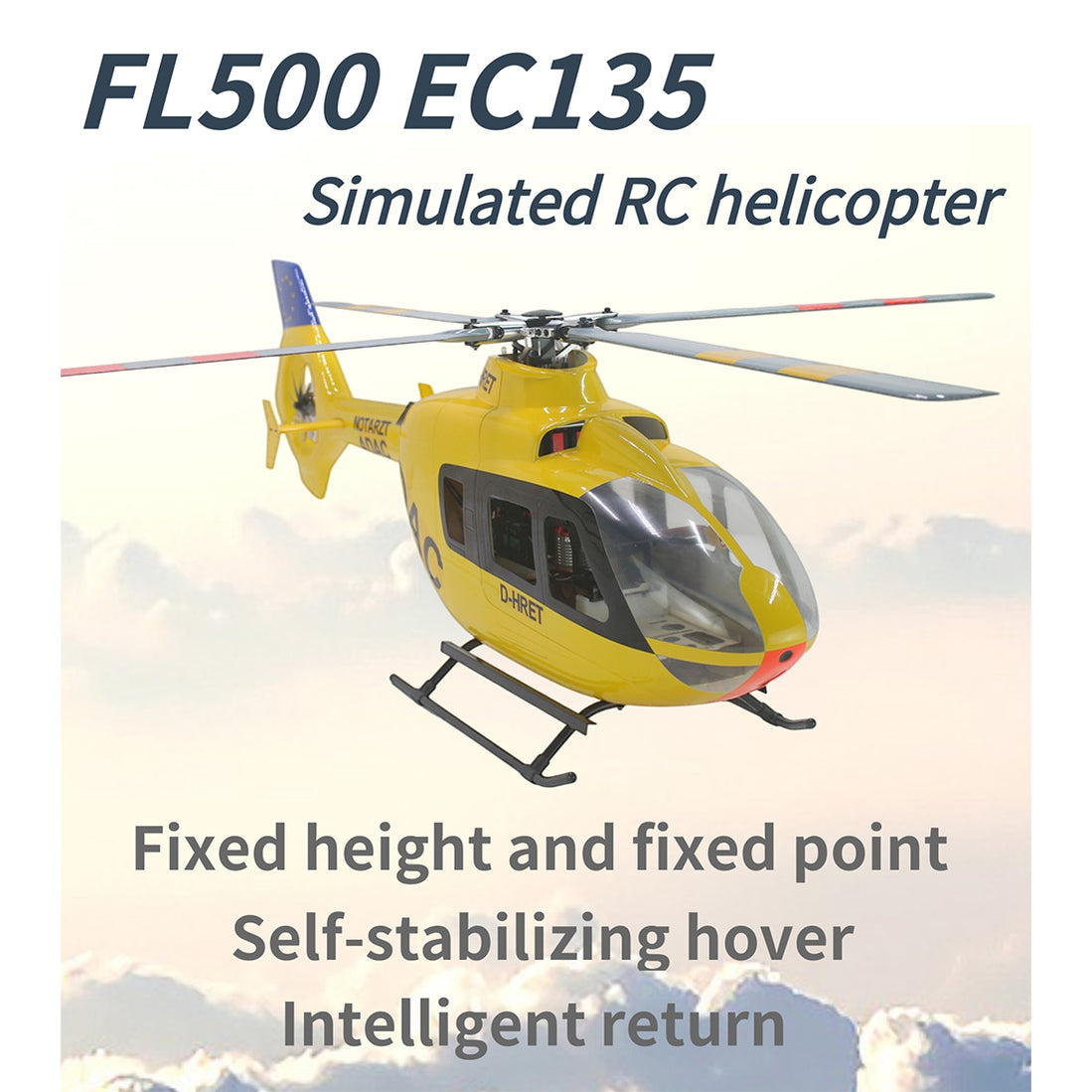 FLISHRC FL500 EC135 500-Klasse 2,4 GHz 6-Kanal RC-Helikopter im Maßsta ...