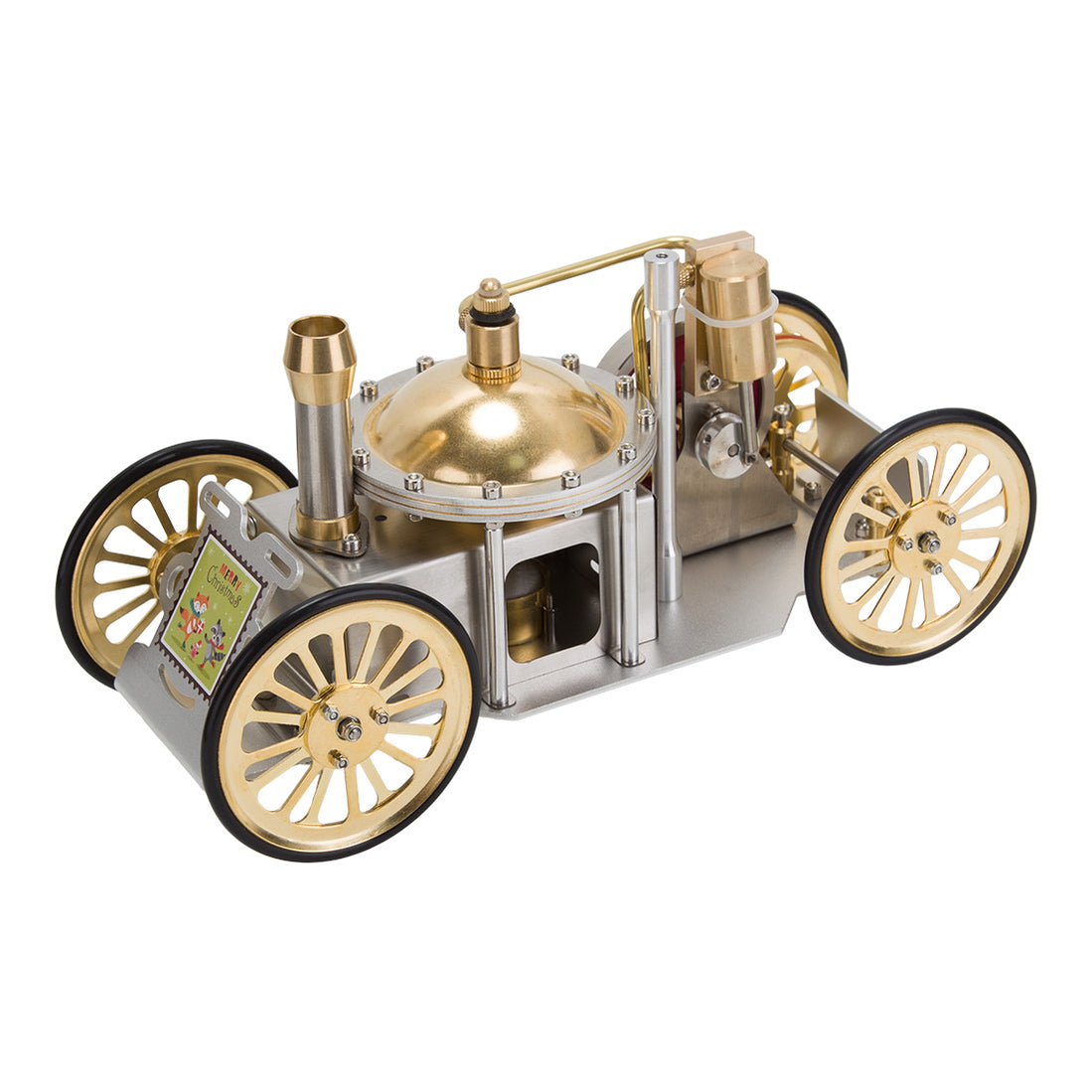 ENJOMOR Antique Metal Steam Car Model STEM Toy Christmas Gift | EngineDIY