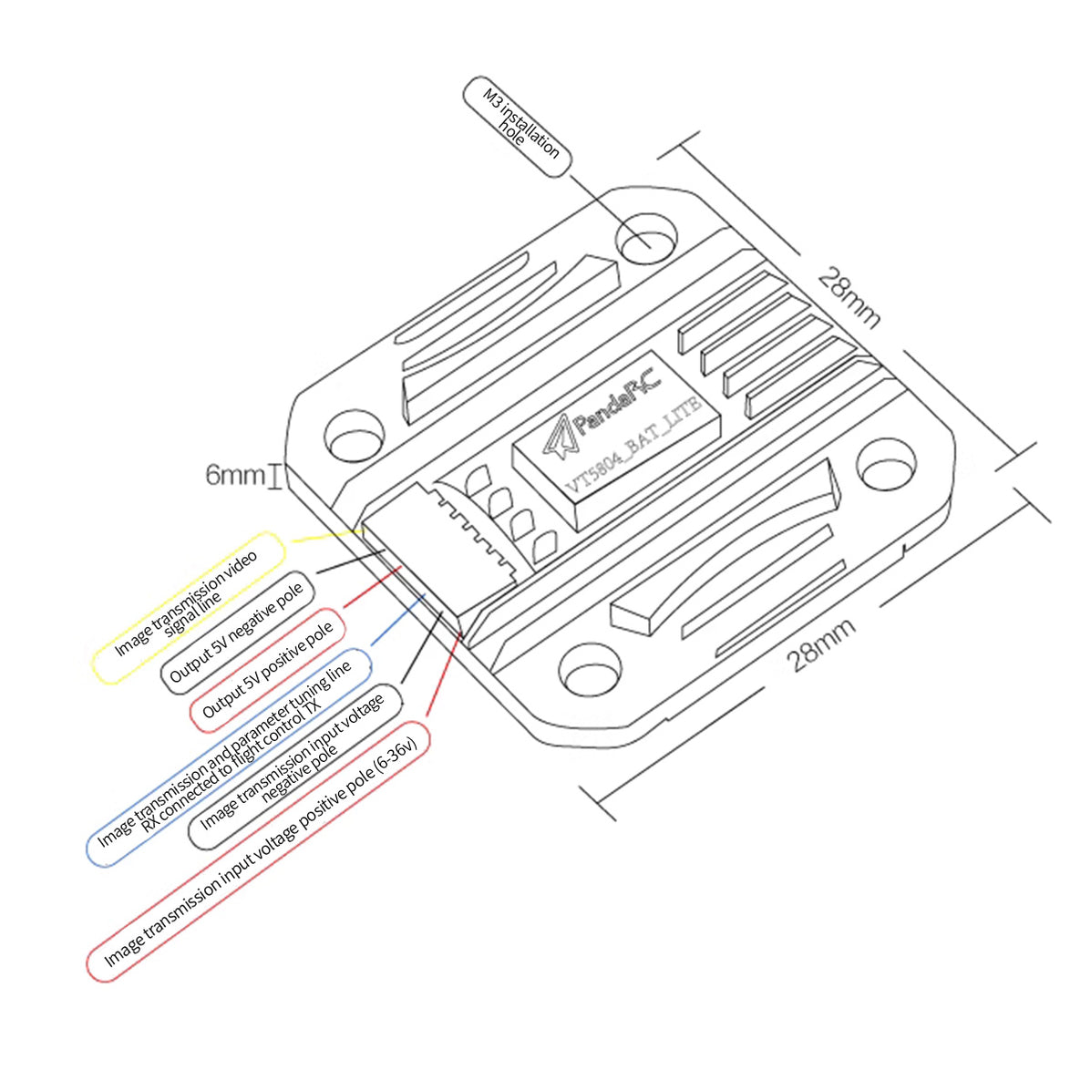 VT5804-BAT Lite 5.8G Low latency Video Transmission Module for T1 and ...