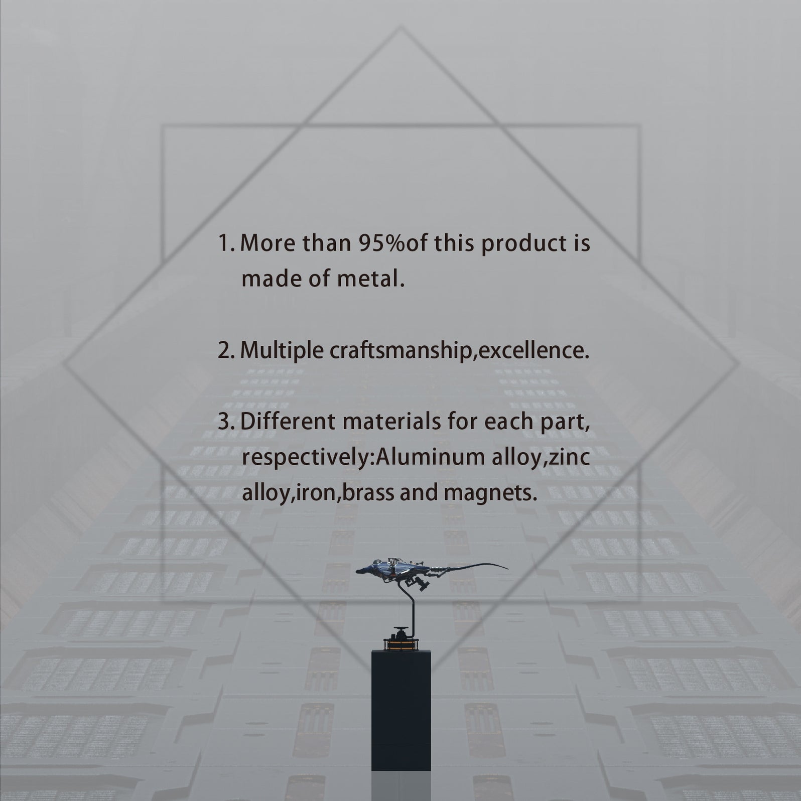 Manta Ray Mechanical Marine Biological 3D Metal Assembly Model with Li ...