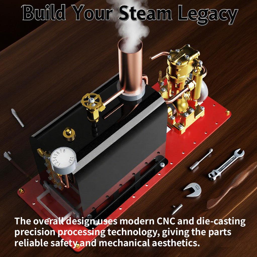 RW-BL1K Mini Reversible Reciprocating Single-Cylinder Live Steam Engin ...