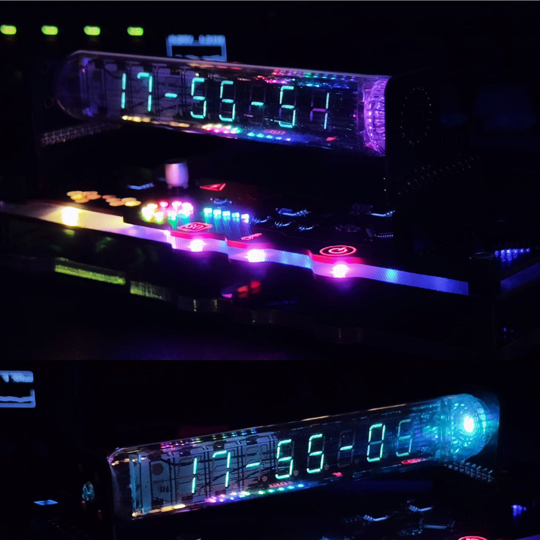 IV18 Vacuum Fluorescent Tube Clock - Cyberpunk NIXIE Tube Decor, RGB G ...