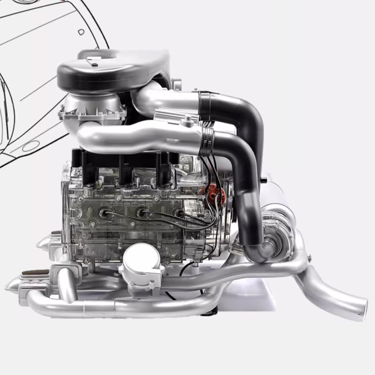 1/3 Scale DIY Horizontal Opposed 6-Cylinder Engine Kit with Operationa ...