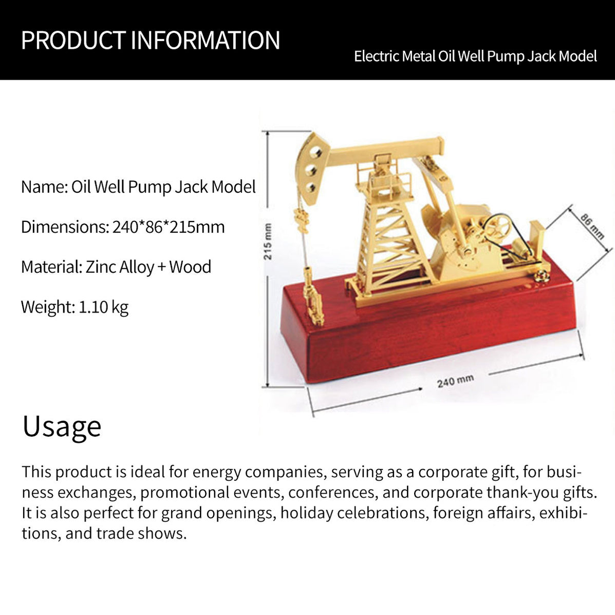 Electric Metal Oil Well Pump Jack Model - EngineDIY