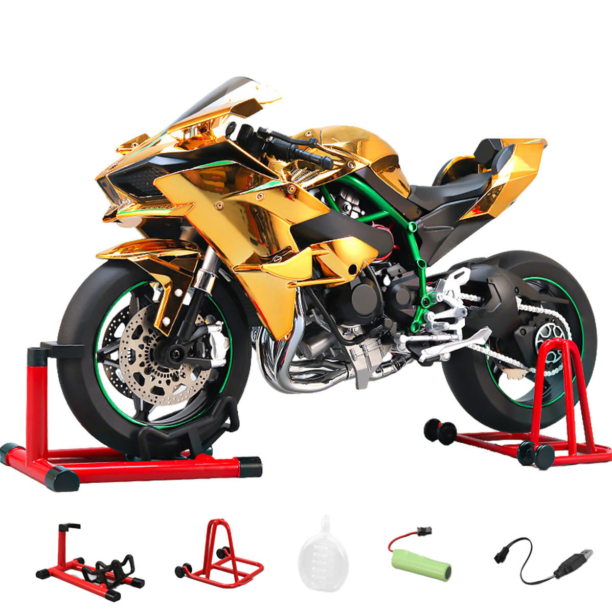 1/7 Scale Alloy Dynamic Motorcycle Model V4 Top Edition with Ignition ...
