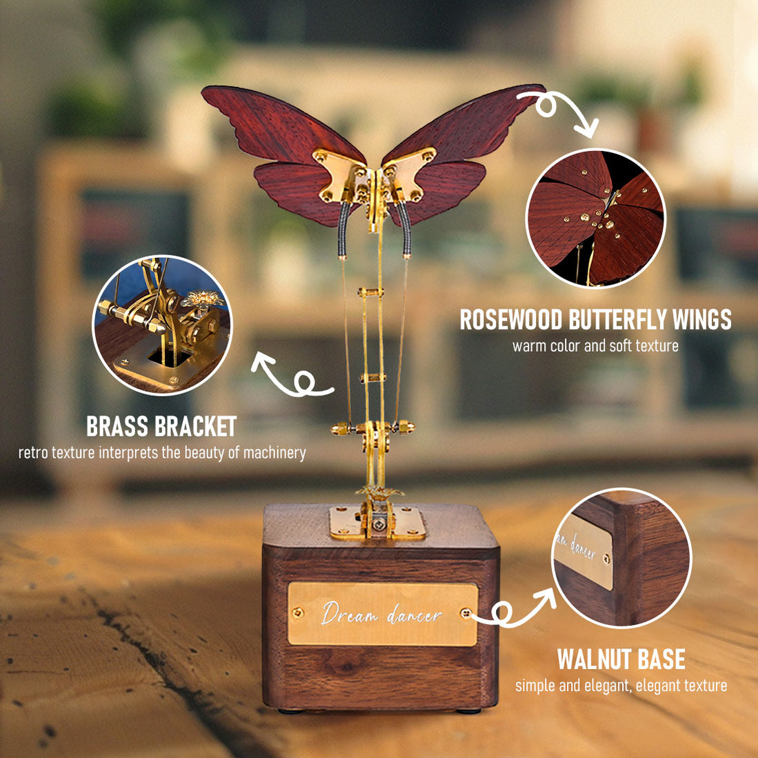 Flying Butterfly Model Kit 3D Dynamic Mechanical Crafts Kinetic Butter ...