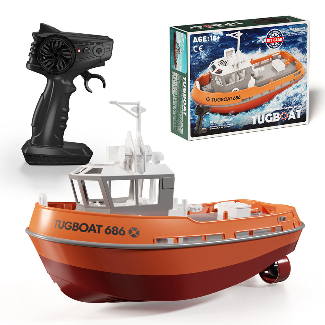 1/72 2.4Ghz RC Electric Tugboat Model RTR Version - EngineDIY