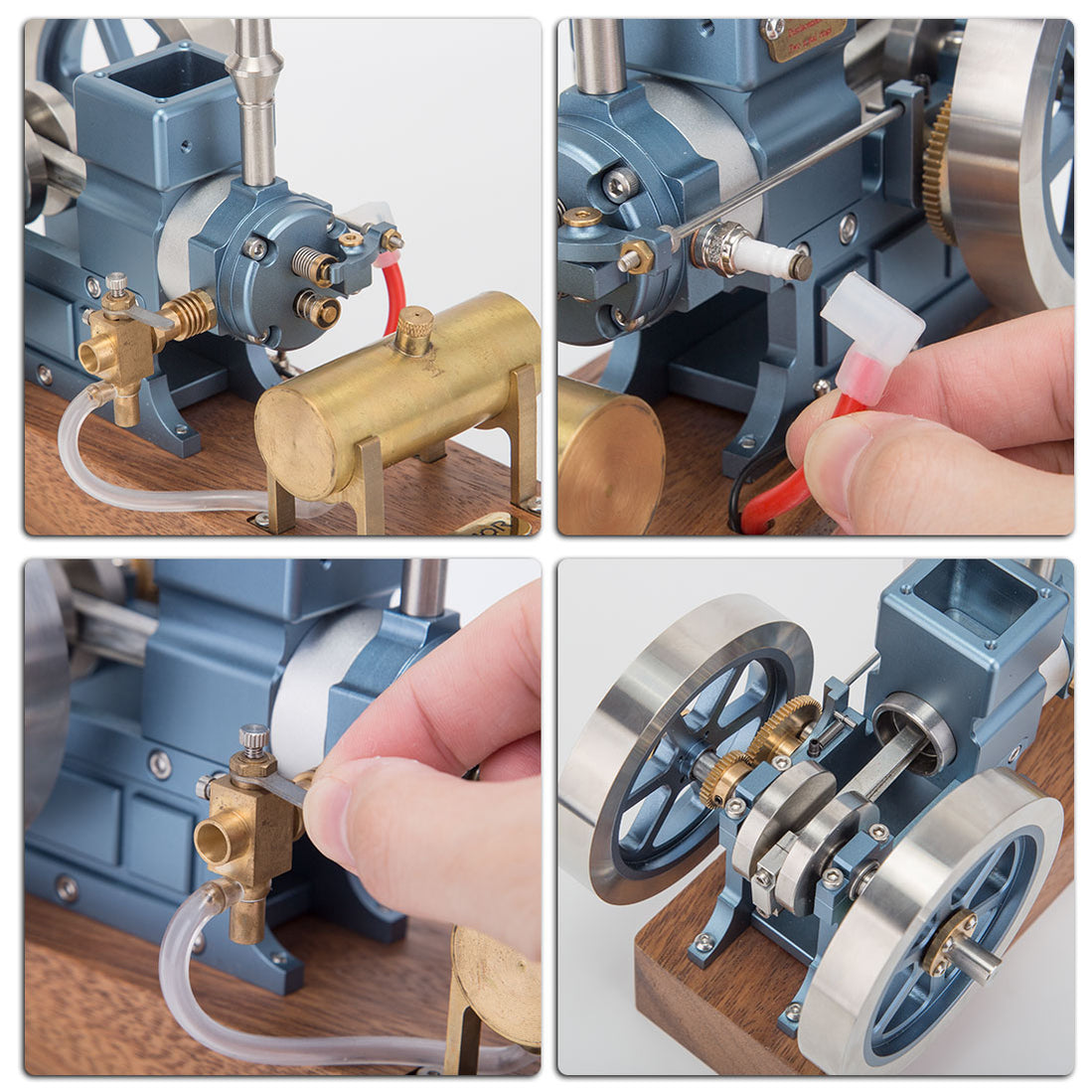 ENJOMOR Antique Green Hit and Miss Engine with Ignition Device, Stand ...