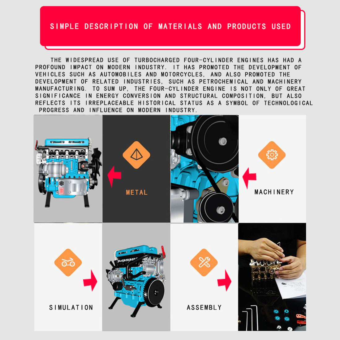 TECHING Updated L4 Engine Model Kit that Works - Build Your Own Engine ...