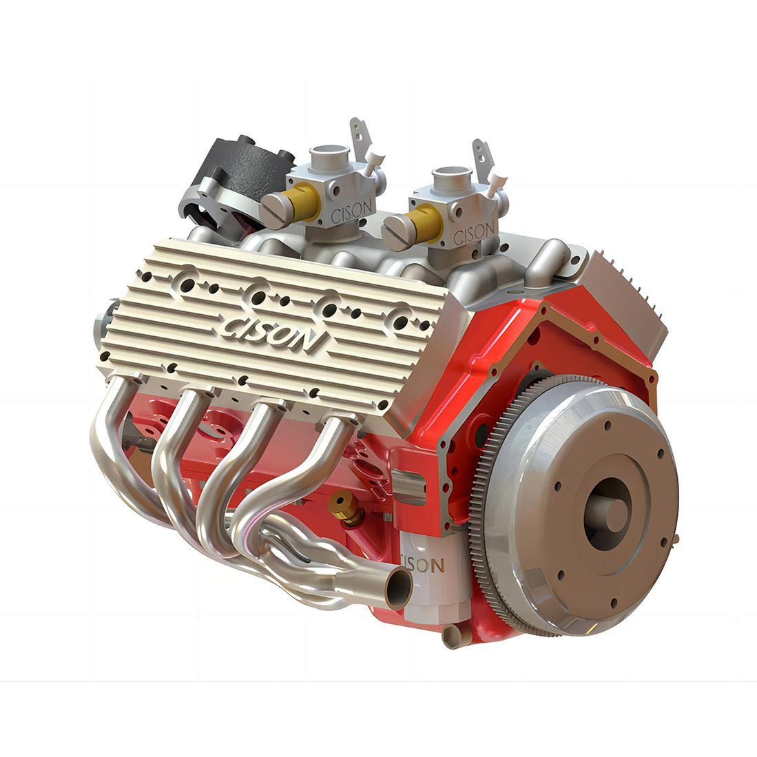 CISON Small-block 44CC 1/6 Scale Flathead V8 Gas Engine that Works ...