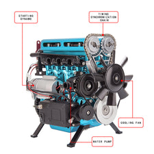 V4 Car Engine Assembly Kit Full Metal 4 Cylinder Engine Building Kit ...