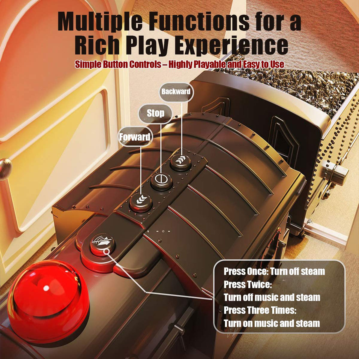 Electric RC Christmas Train Set Model with Carriage and Long Track - G ...