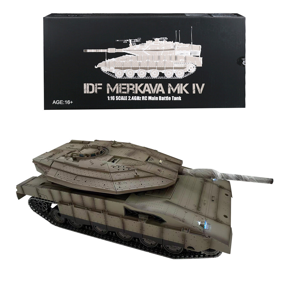 1/16 Israel Merkava-IV 2.4G RC Infrared Combat Tank Model Military Veh ...