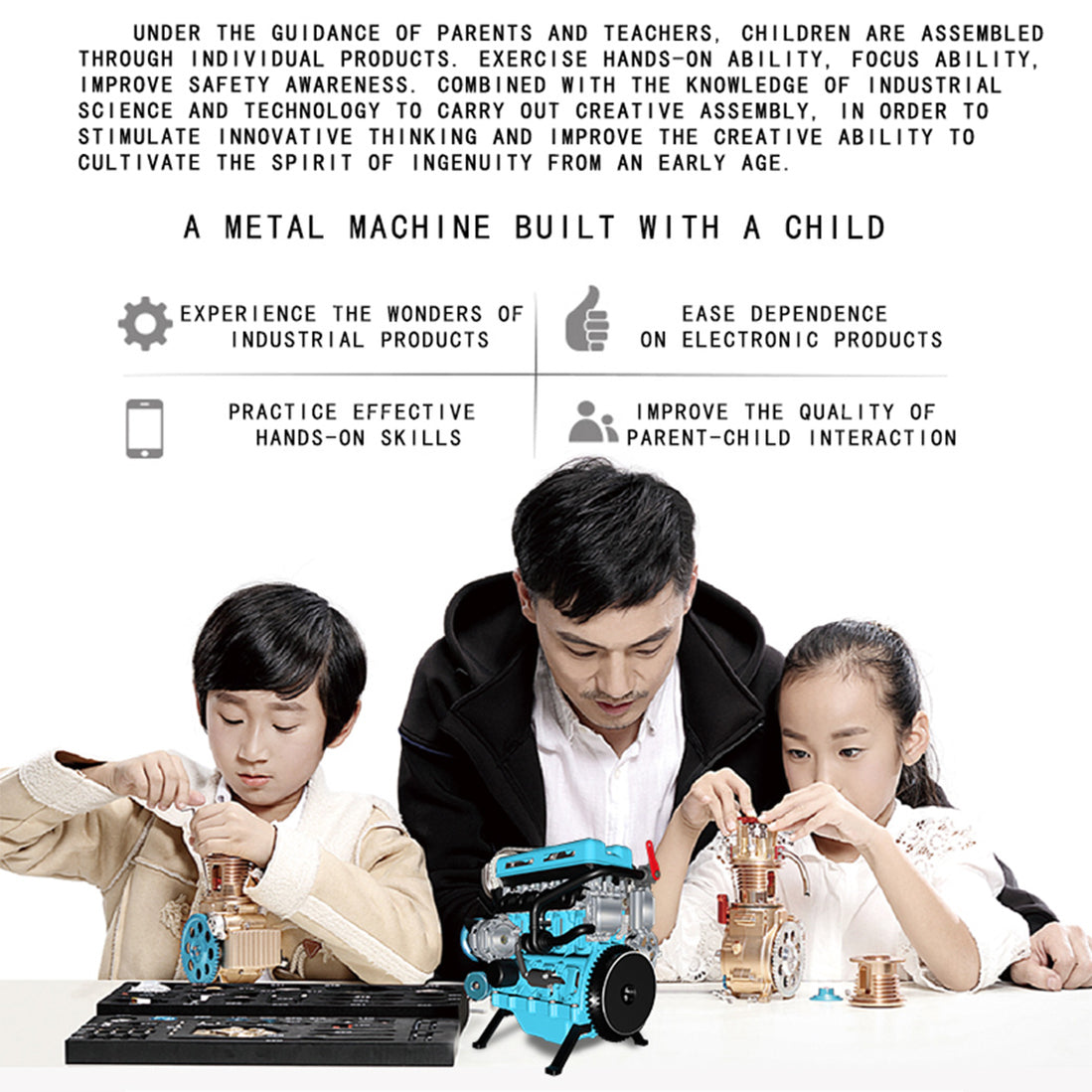 TECHING Updated L4 Engine Model Kit that Works - Build Your Own Engine ...