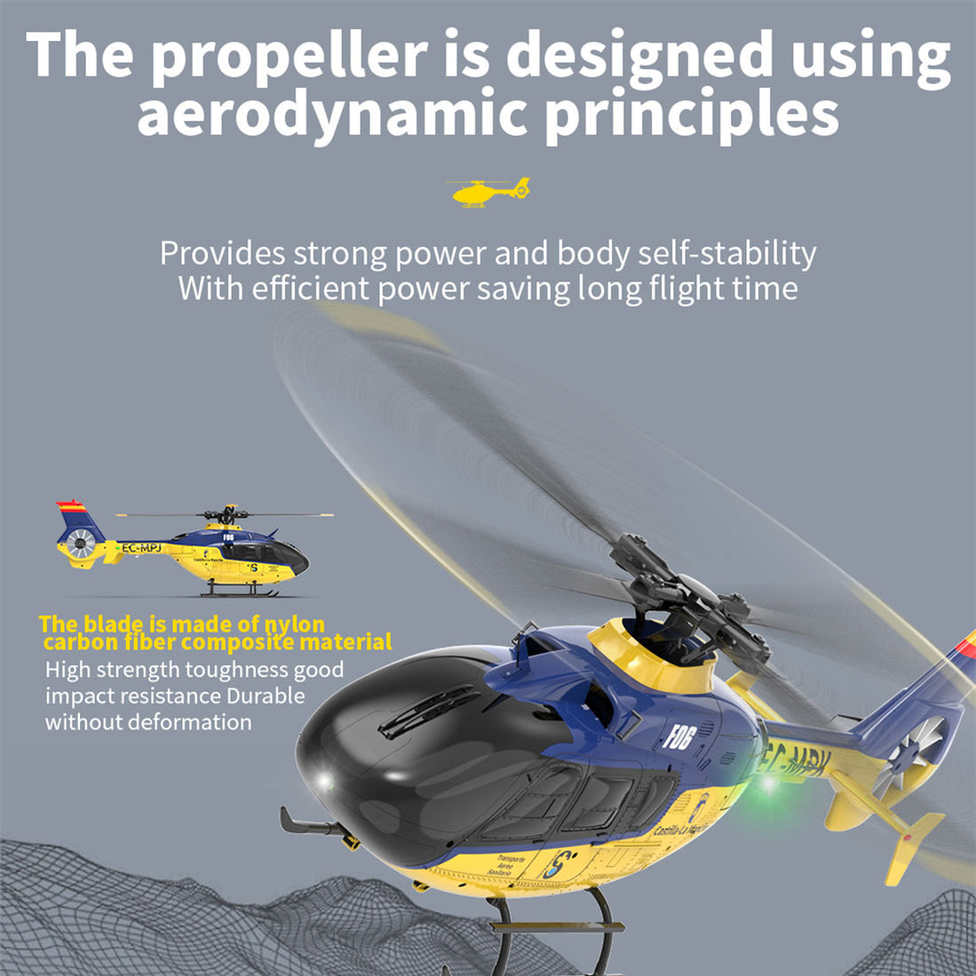 YU XIANG EC-135 RC Helicopter 1/36 2.4G 6CH Direct Drive Brushless Air ...