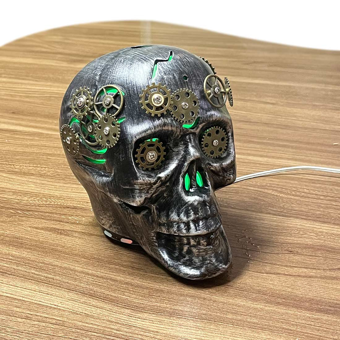 Steampunk Skull Essential Oil Diffuser with LED Night Light - EngineDIY