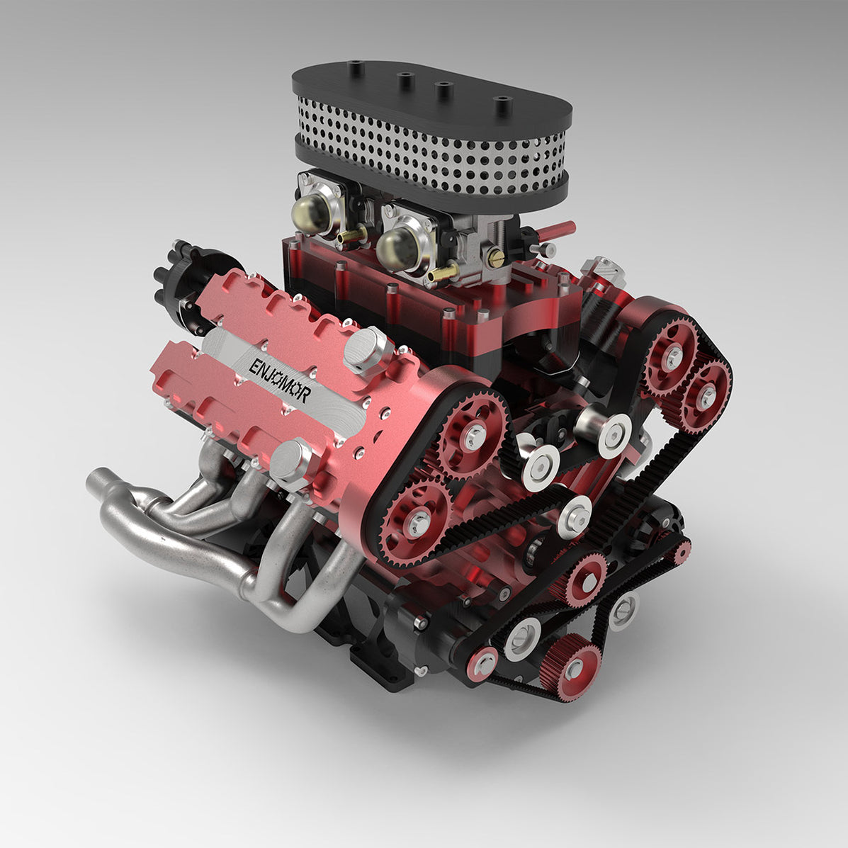 ENJOMOR V8 Engine Model That Works GS-V8 78CC DOHC 4-Stroke 8-Cylinder ...