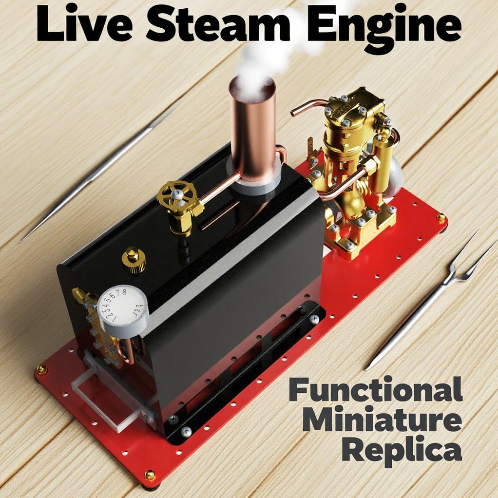 RW-BL1K Mini Reversible Reciprocating Single-Cylinder Live Steam Engin ...