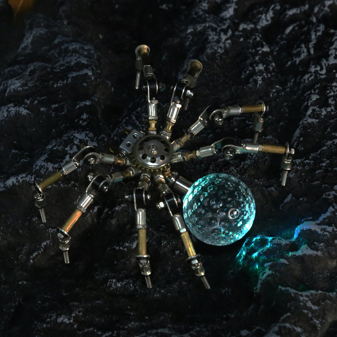 3D Metal Spider Model DIY Kits with 3CM Glowing LED Crystal Ball -270P ...