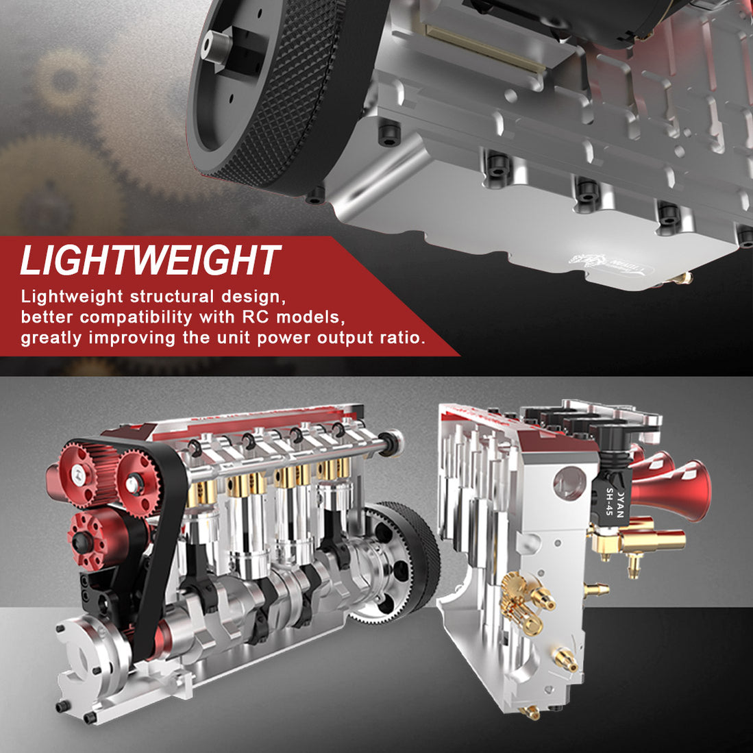 TOYAN Engine FS-L400G L4 14cc Inline 4 Cylinder Four-stroke Water-cool ...