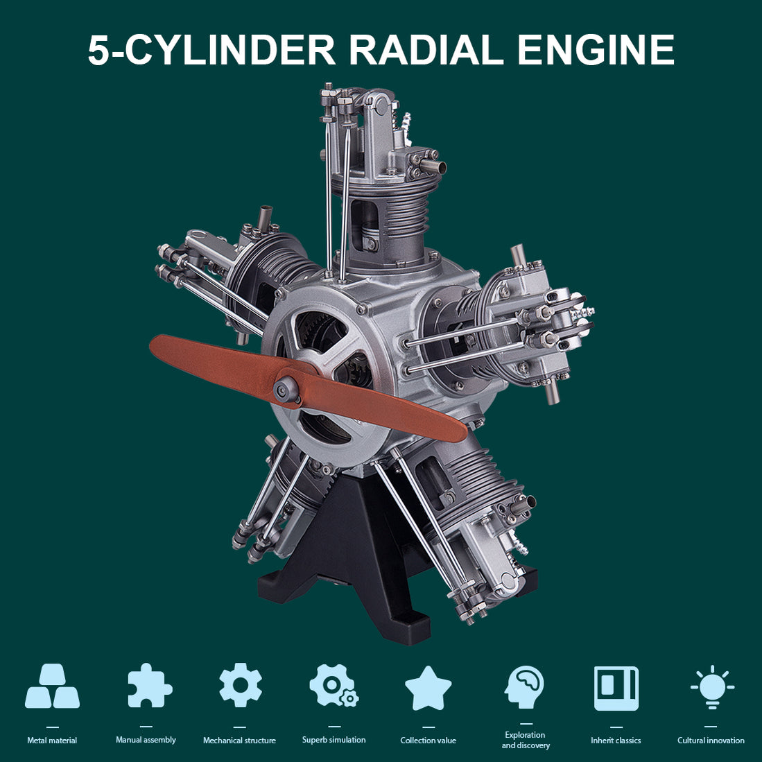 5 Cylinder Radial Engine Model Kit that Works - Build Your Own Radial ...