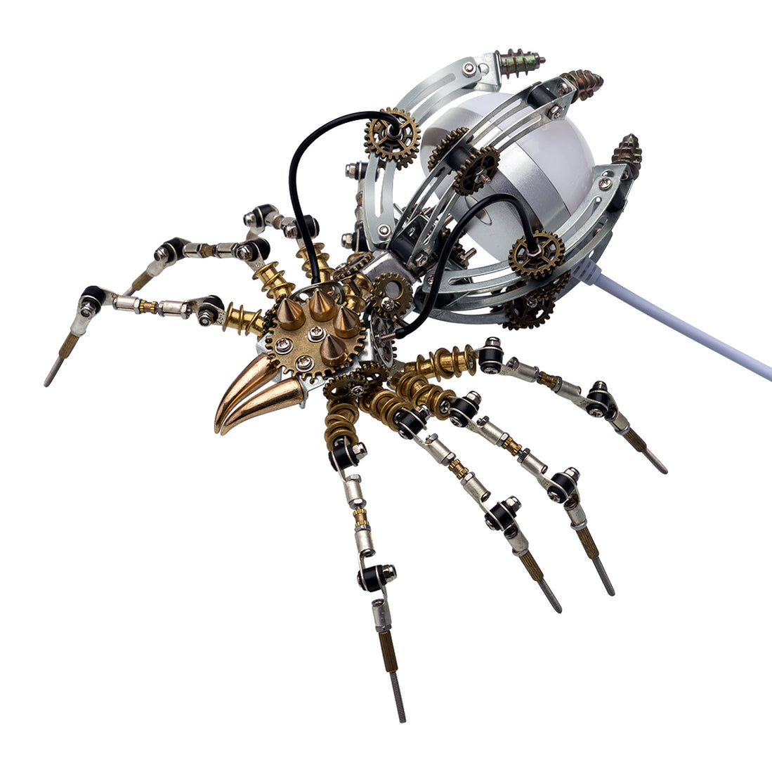 512PCS Metal DIY Assembly Toys Mechanical Spider with Lamp - EngineDIY