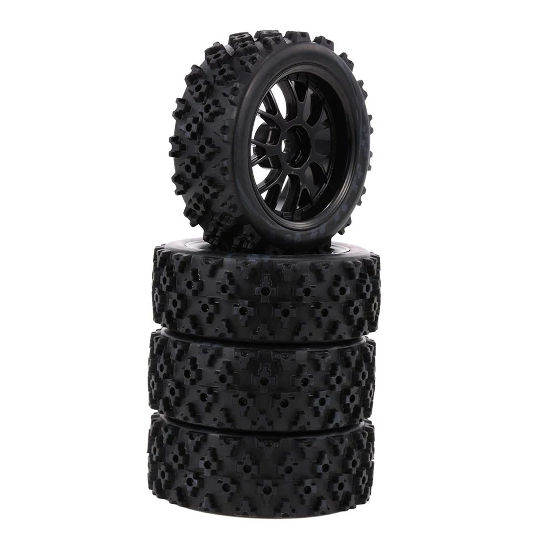 4Pcs 1/10 RC On-road Star Tread Pattern Tyre for HSP 1/10 Redcat Traxx ...