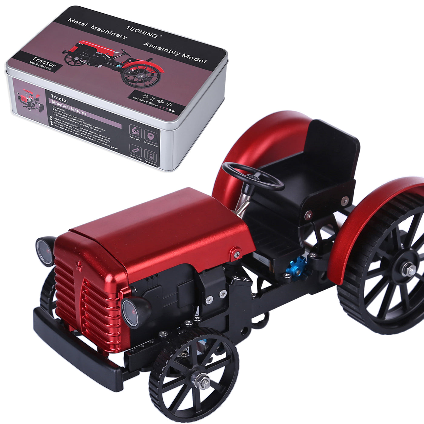 Teching Mini APP RC Tractor Metal Romote Control Model Tractor in Red ...